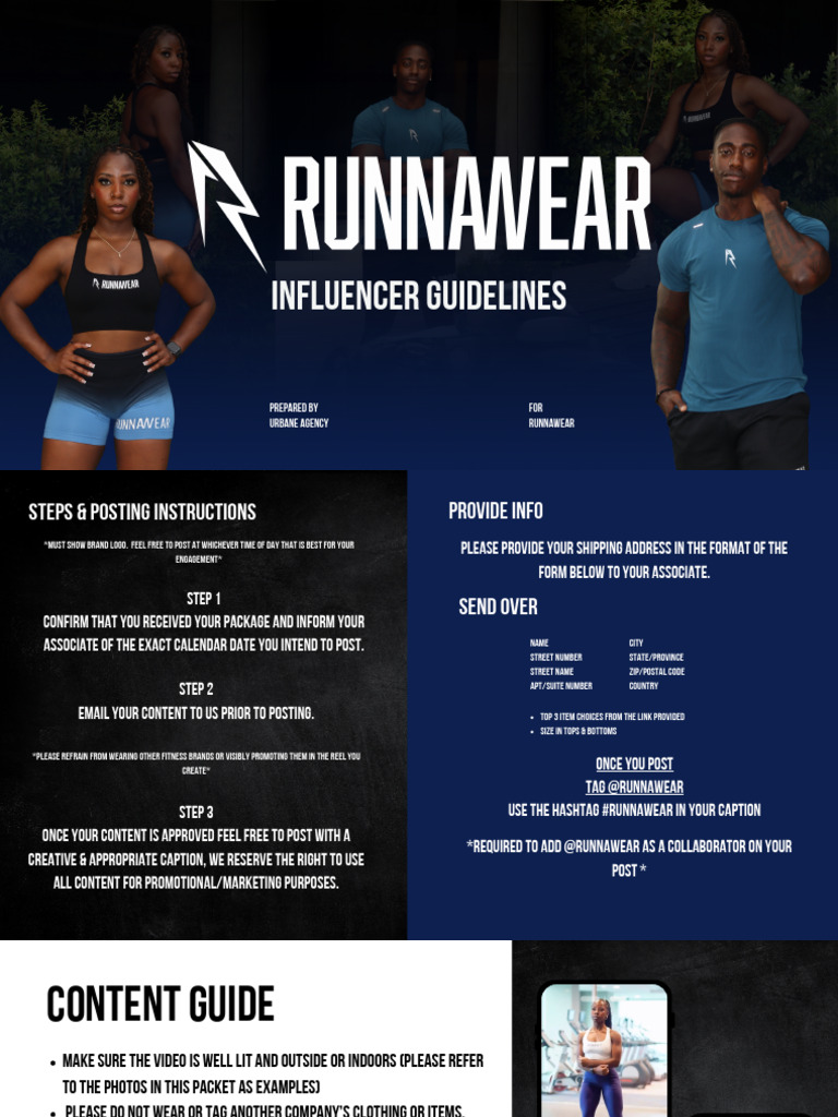 Runnawear Influencer Posting Guidelines | PDF
