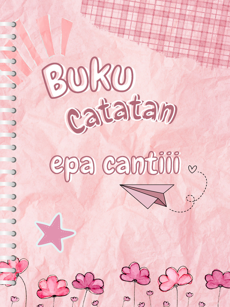 Merah Muda Putih Robekan Estetik Sampul Buku Catatan Spiral | PDF