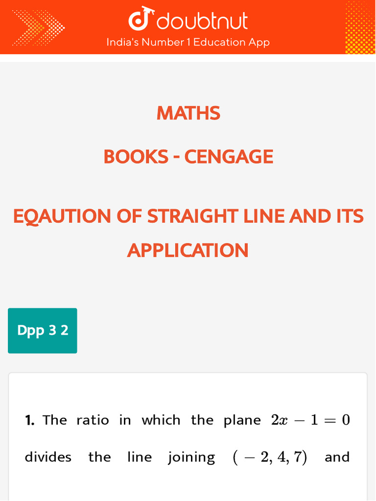 Straight Line Equations & Applications | PDF | Elementary Geometry ...
