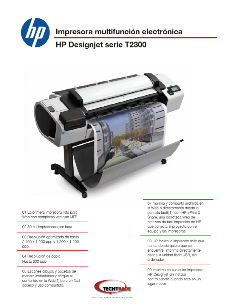 HP Designet Serie t2300 | PDF | Impresora (Computación) | Hardware de ...