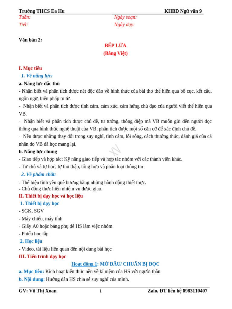 1.2.bep Lua - Xoan Vũ | PDF