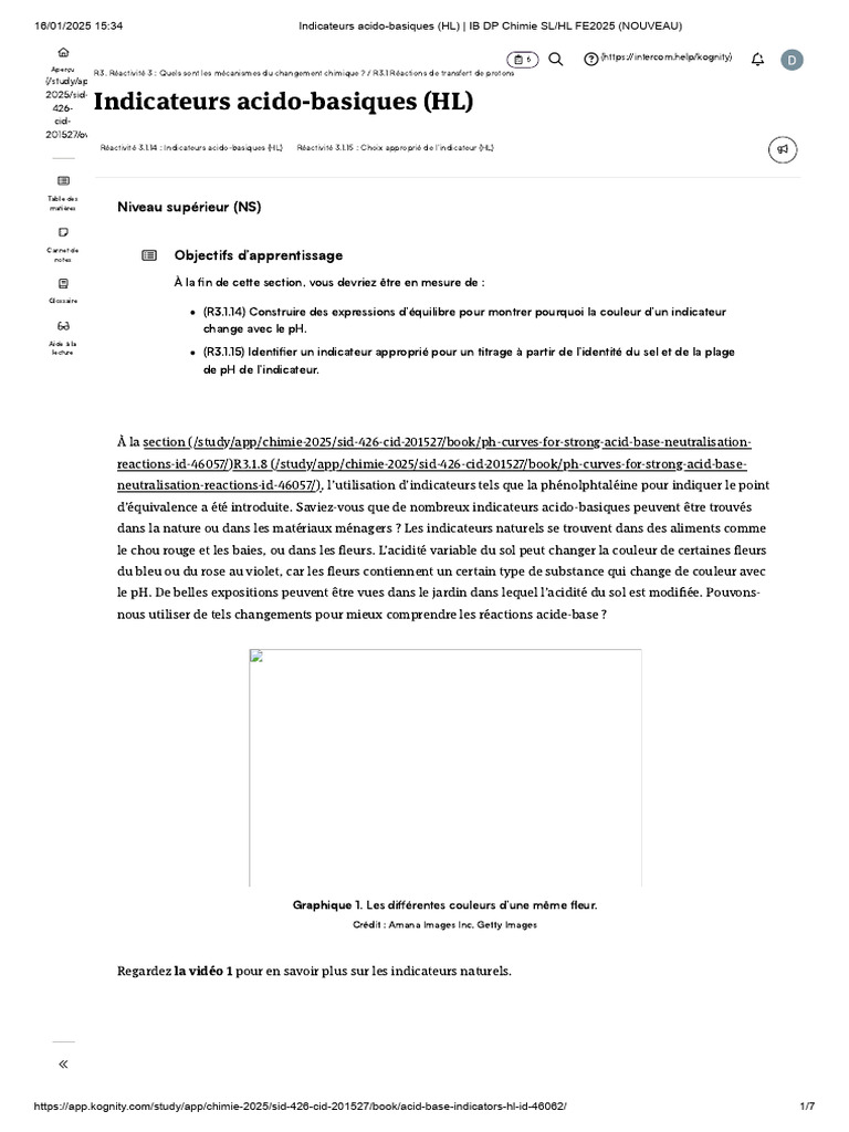 Mécanismes des indicateurs acido-basiques | PDF | Équilibre chimique ...