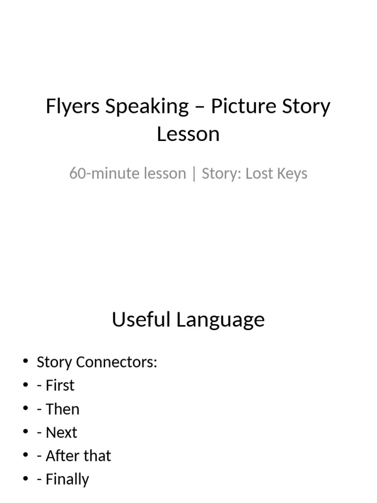Flyers Picture Story Lesson | PDF