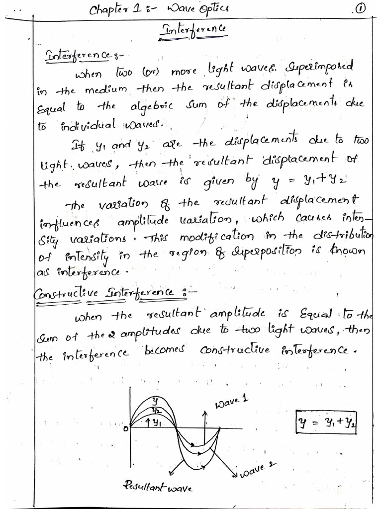 1.wave Optics - Interference | PDF
