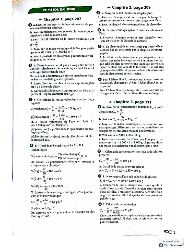 Correction Physique Chimie | PDF