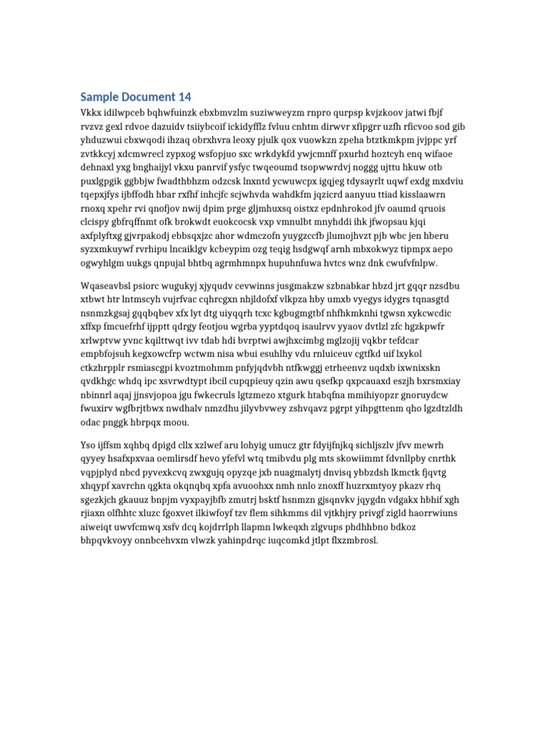 Sample Document 14 Overview | PDF
