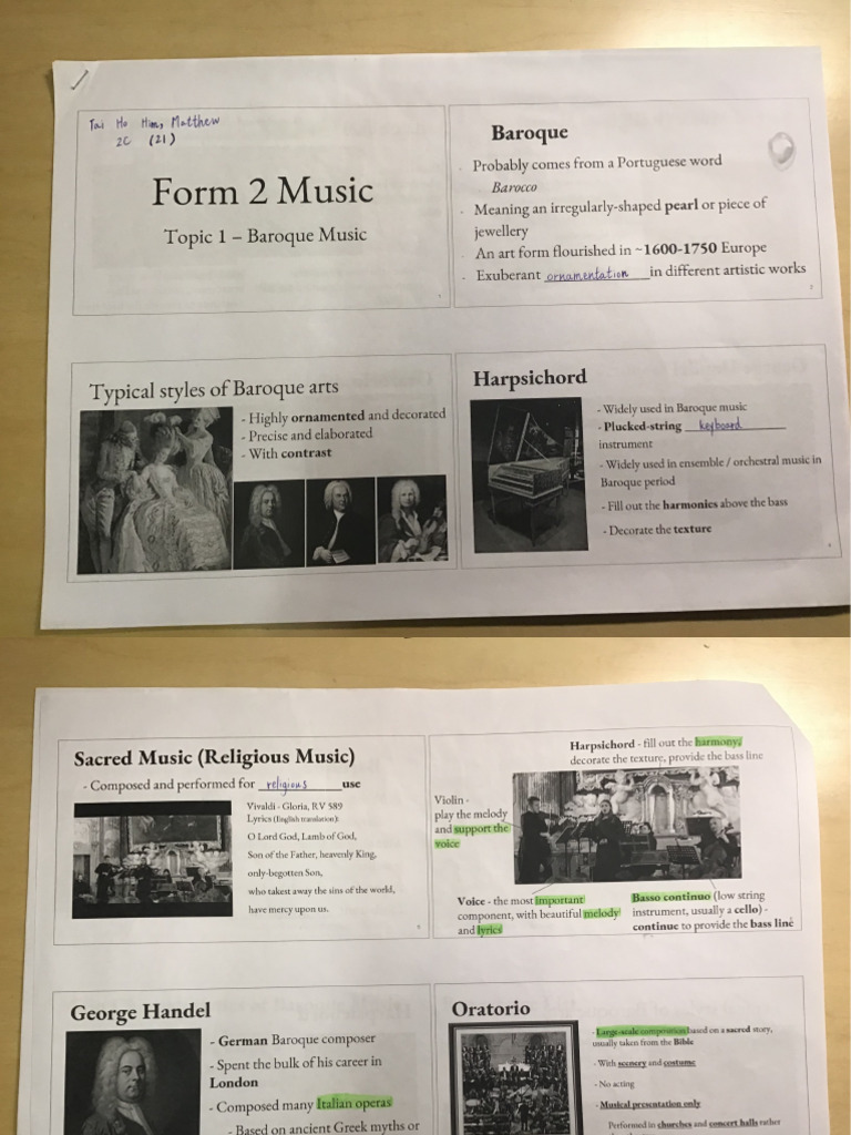 Form 2 Baroque Music Notes | PDF