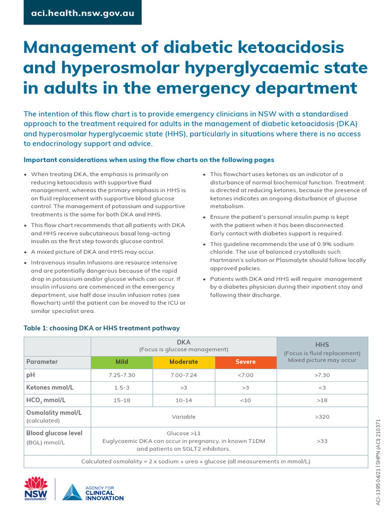 ACI Management Diabetic Ketoacidosis Hyperosmolar Hyperglycaemic State ...