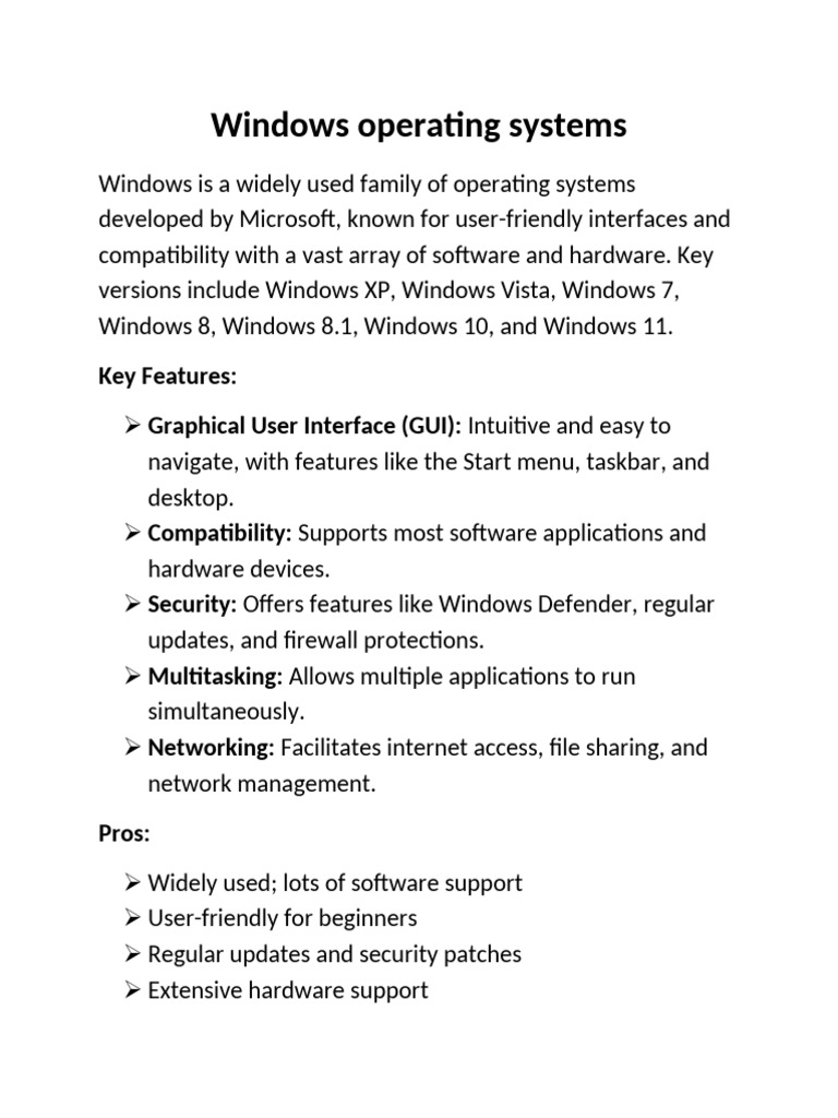 Windows Operating Systems | PDF