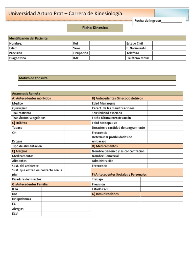 Ficha Completa Kine UNAP | PDF | Hombro | Pelvis