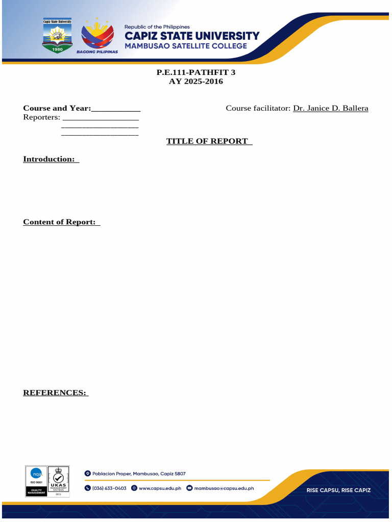 Report Format | PDF