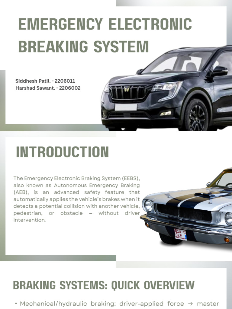 Emergency Electronic Braking System Overview | PDF