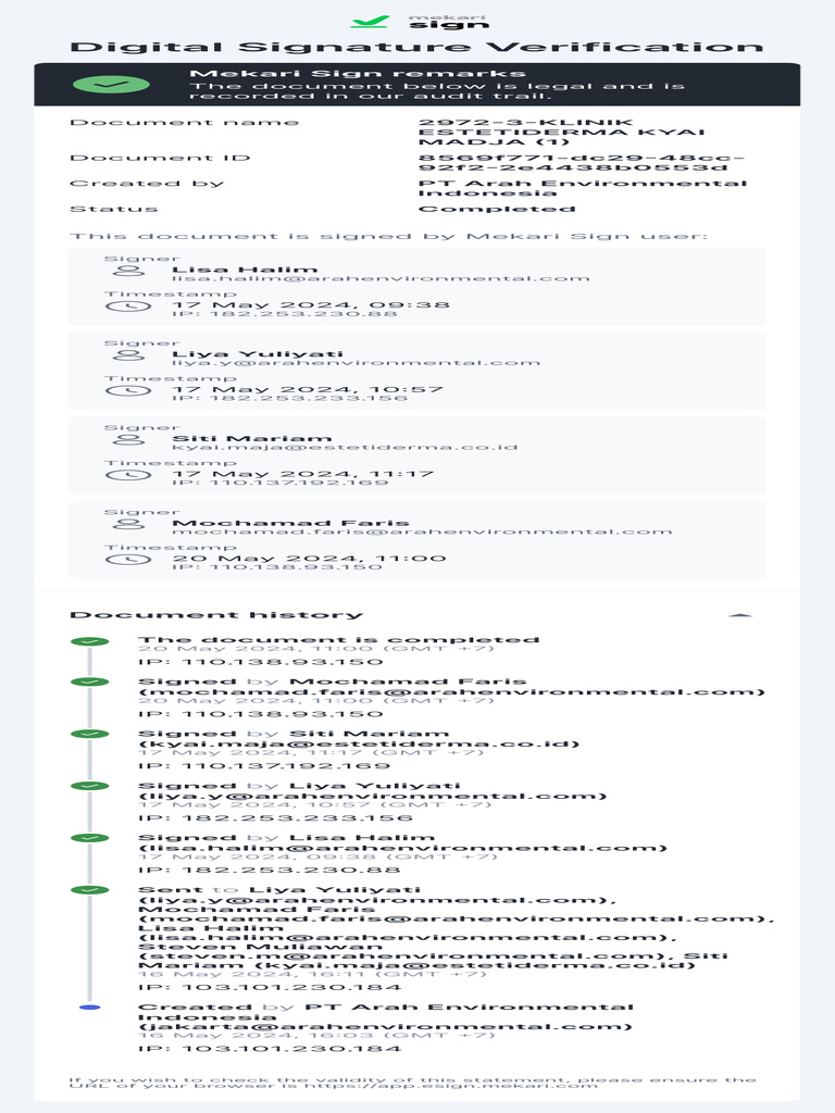 Digital Signature Verification Mekari Sign-1 | PDF