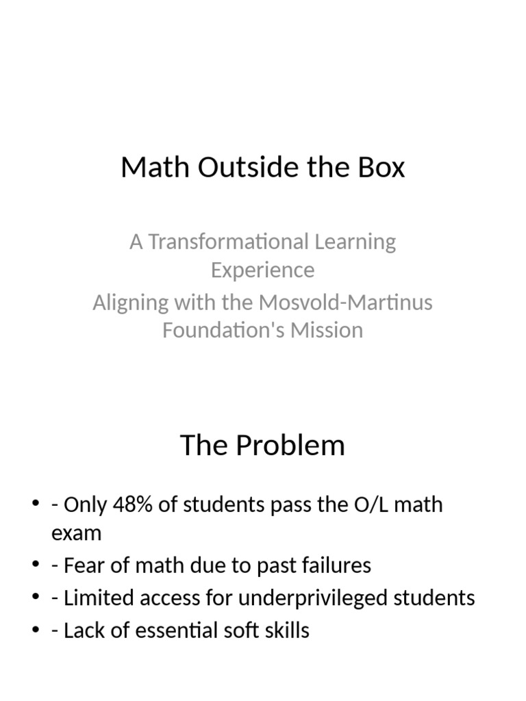 Math Outside the Box Presentation | PDF