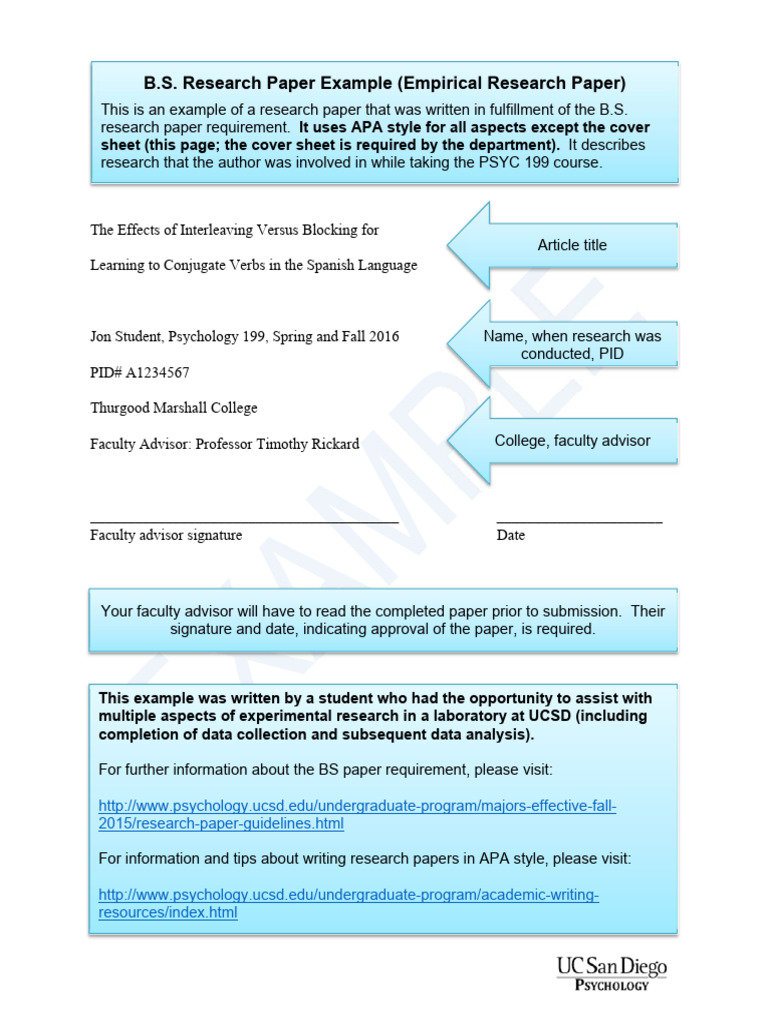 Example a Pa Style Bs Paper Empirical | PDF | Grammatical Tense | Learning