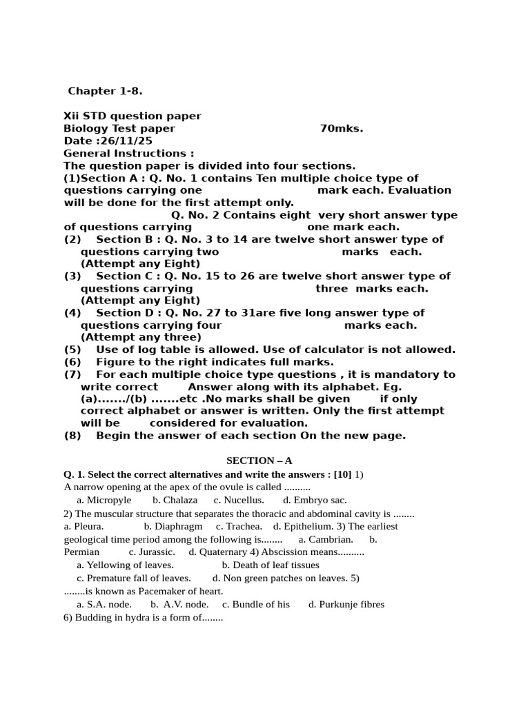 BIOLOGY Open Book Assignment. Chapt.1-8 | PDF | Gene | Biological Processes