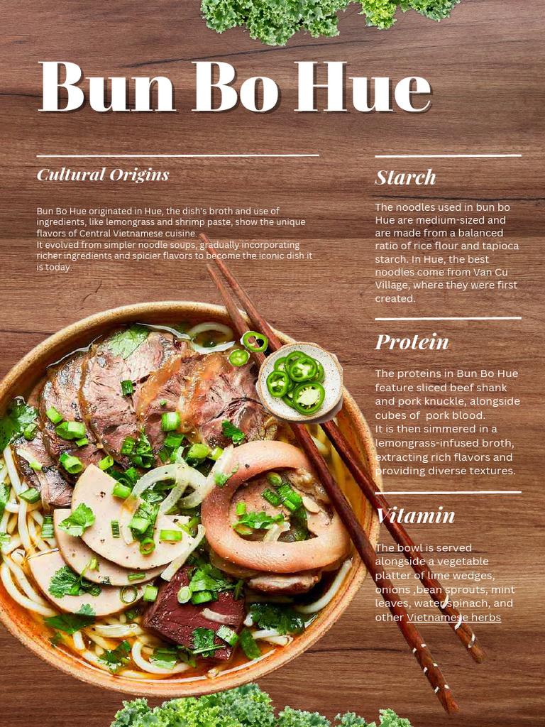 Bun Bo Hue: Ingredients & Origins | PDF