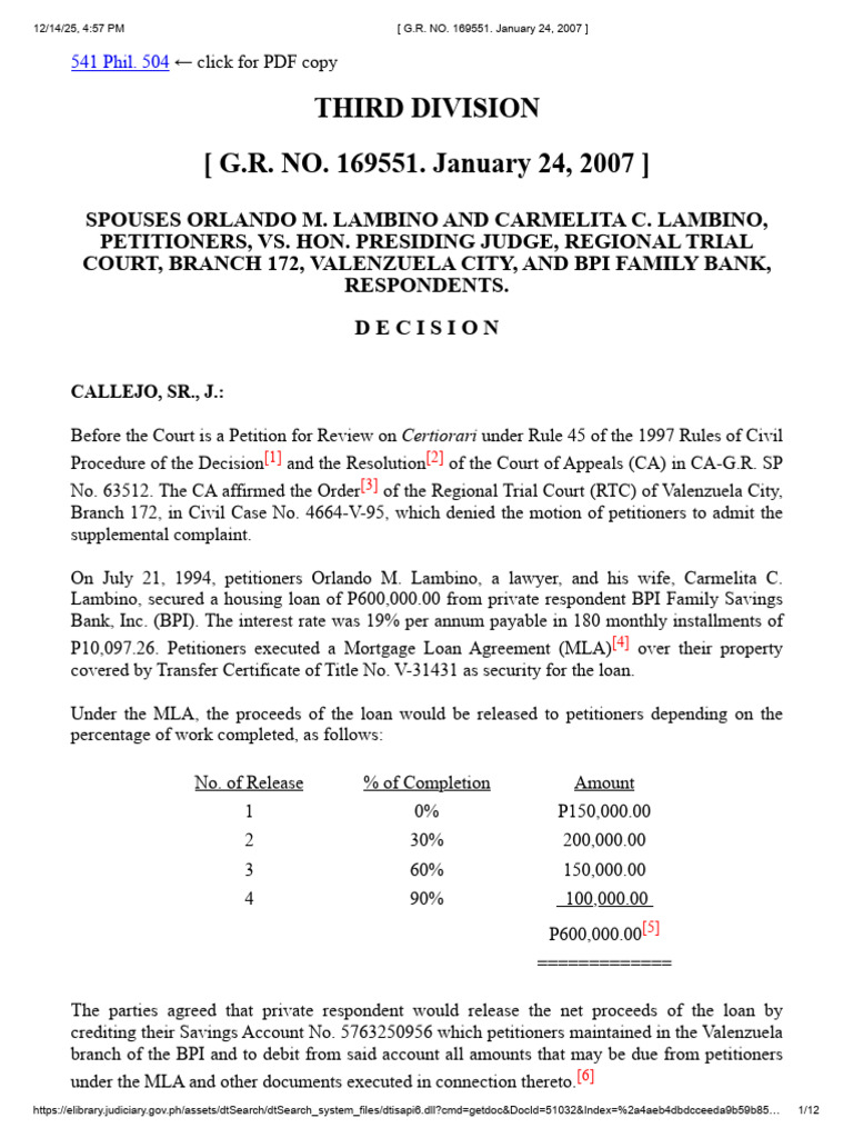 29.) Sps Lambino vs Presiding Judge | PDF | Complaint | Pleading