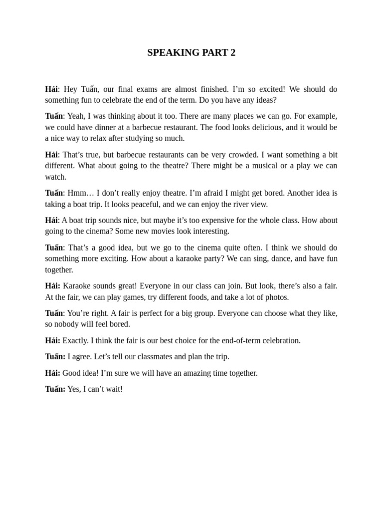 Speaking Part 2 | PDF