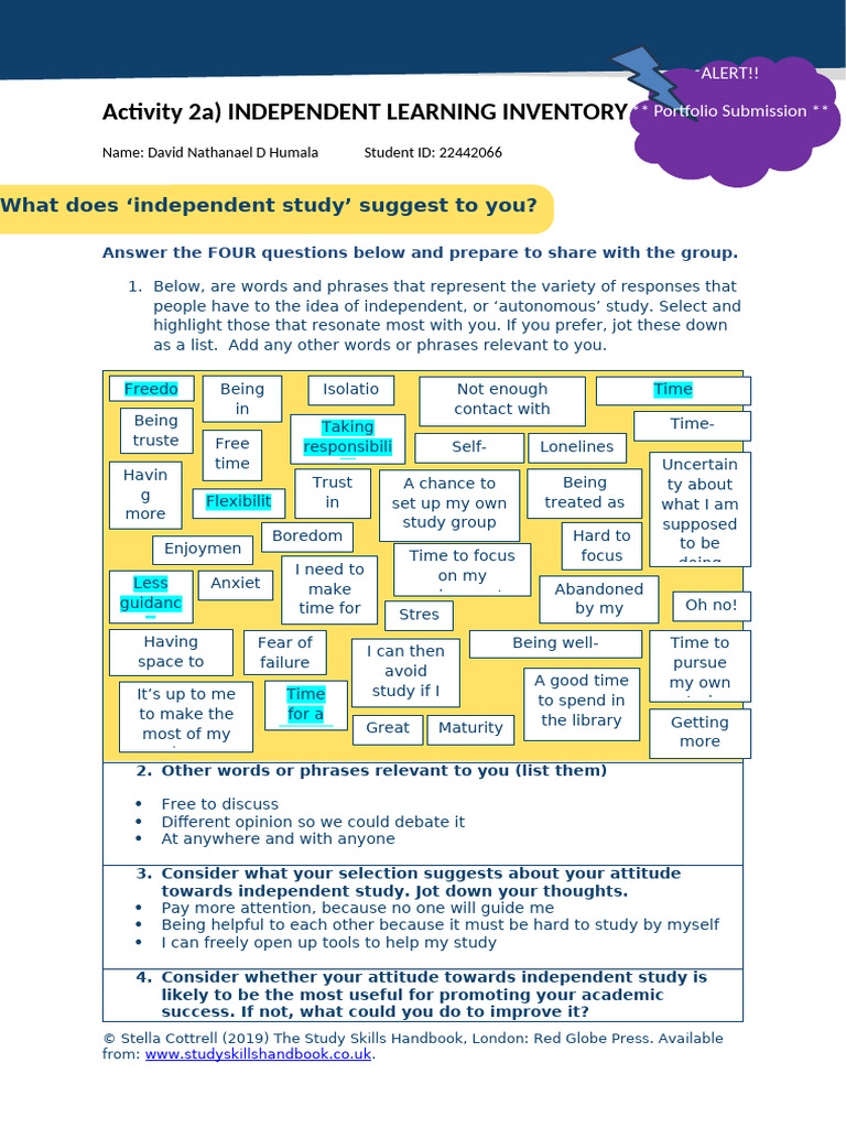 2a_Independent Learning Inventory(1) | PDF | Psychology