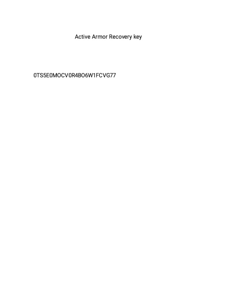AA Recovery Key | PDF