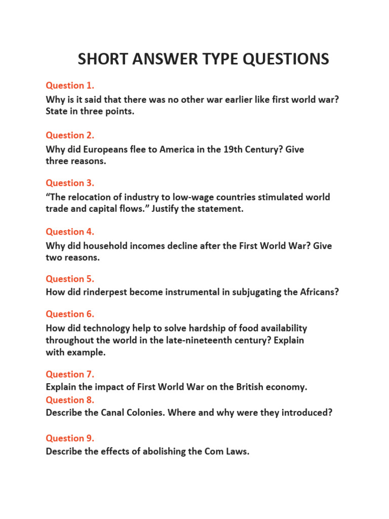 Key Historical Questions and Answers | PDF