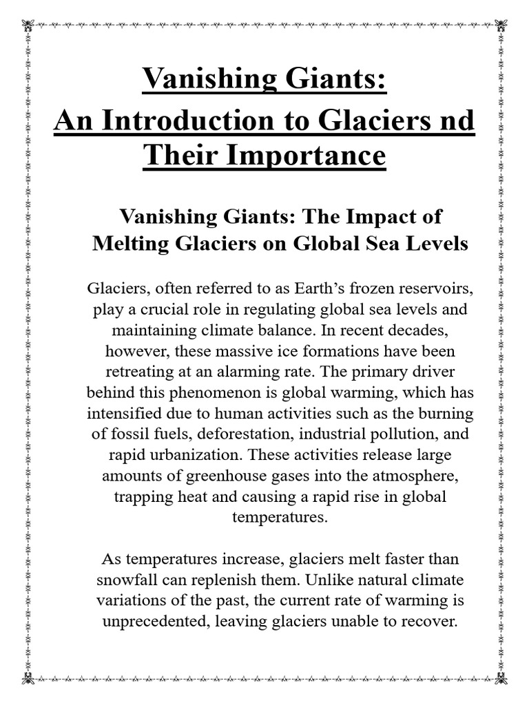 Melting Glaciers and Sea Level Rise | PDF