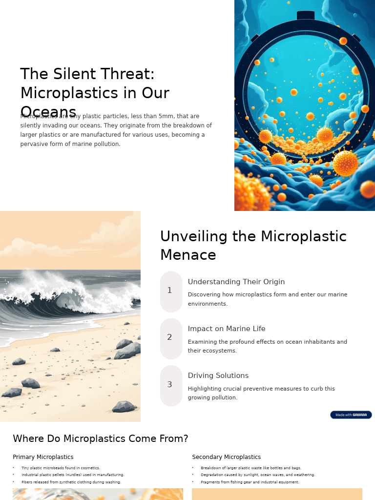 The Silent Threat Microplastics in Our Oceans | PDF | Natural ...