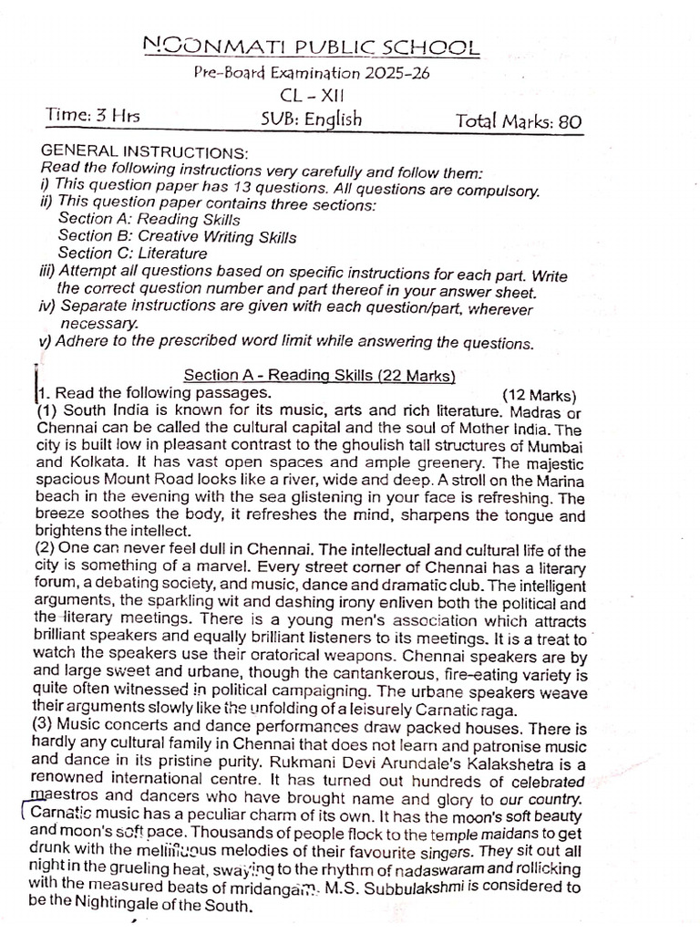 Nps English Paper | PDF