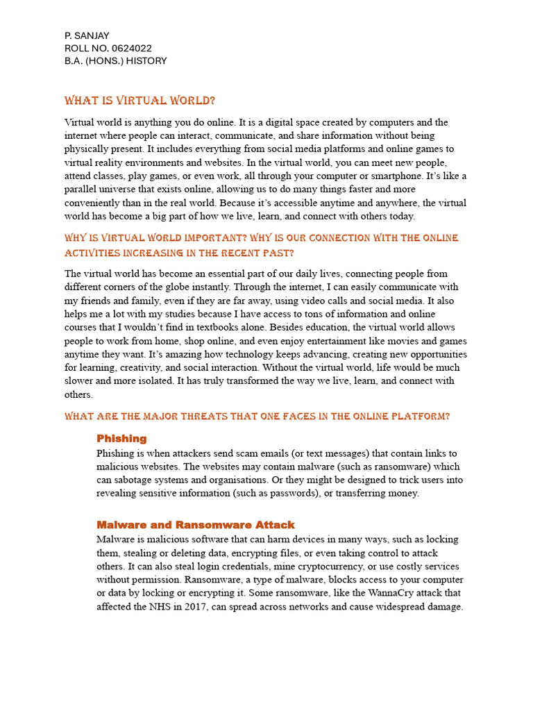 What is Virtual World | PDF | Malware | Cybercrime