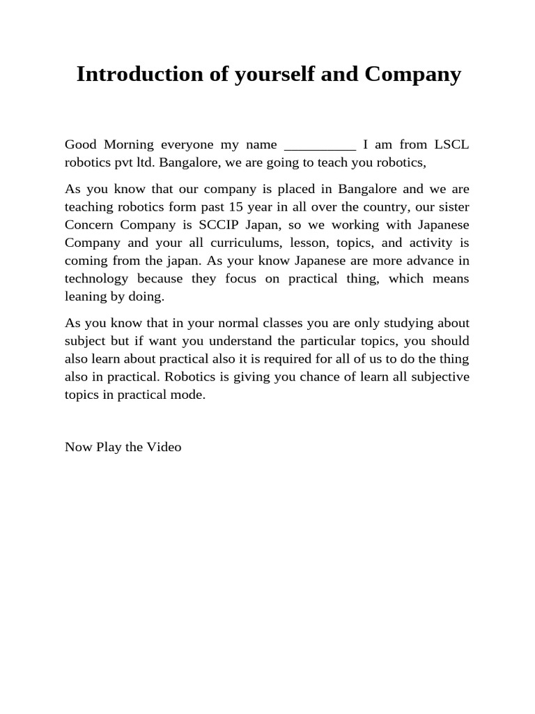 First Class Introduction | PDF