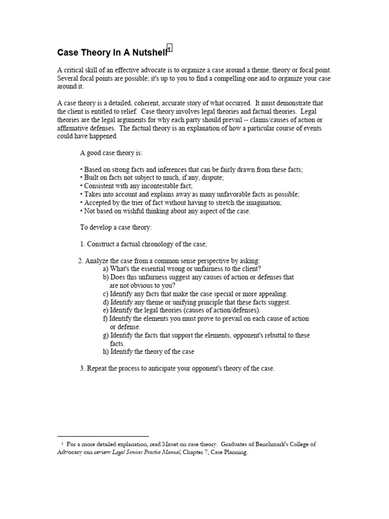 Case Theory Nutshell | PDF
