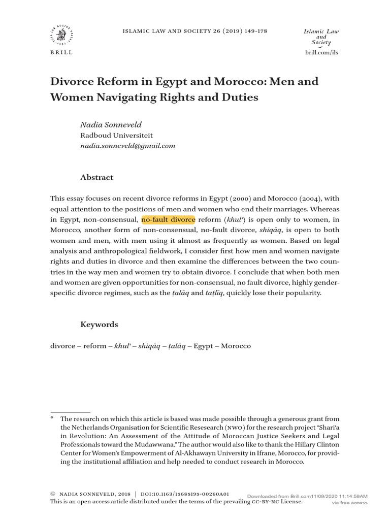 Divorce Reform in Egypt and Morocco | PDF | Divorce | Marriage