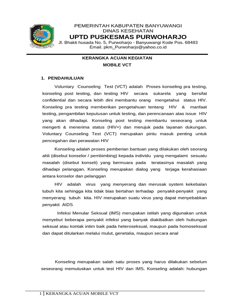 Mobile VCT untuk Pencegahan HIV Banyuwangi | PDF
