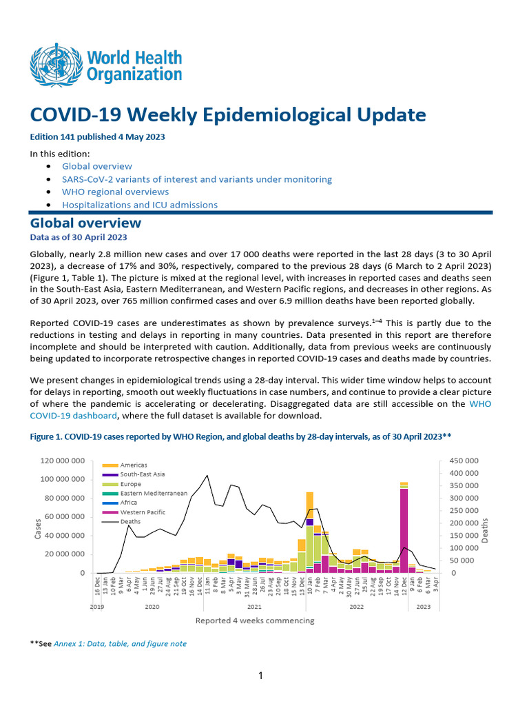 Weekly Epi Update 141 | PDF | Global Health | Epidemics