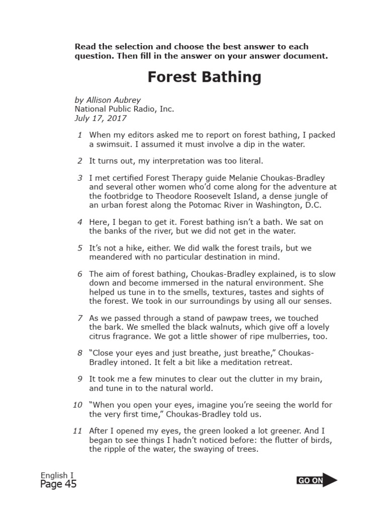 Benefits of Forest Bathing Explained | PDF | Blood Pressure