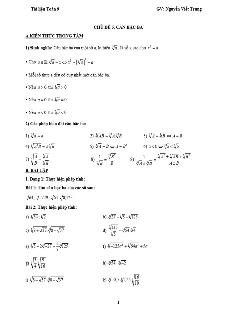 5. Đs9_cd3_can Bac Ba_ Hd | PDF
