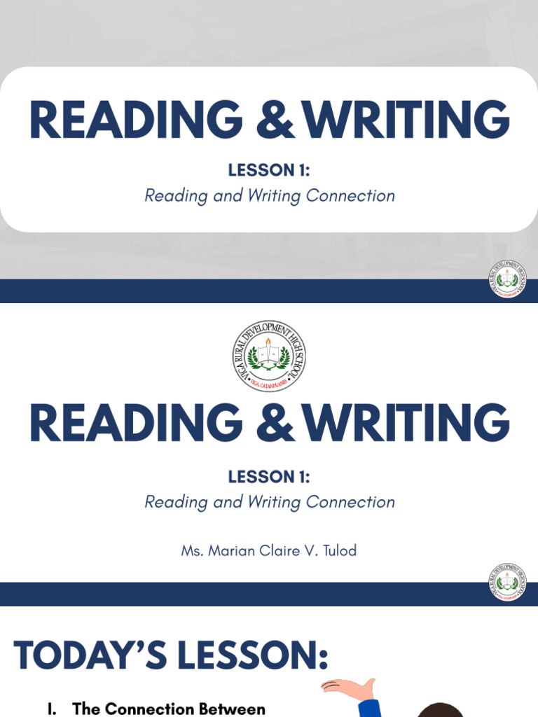 lesson-1-reading-and-writing-connection | PDF