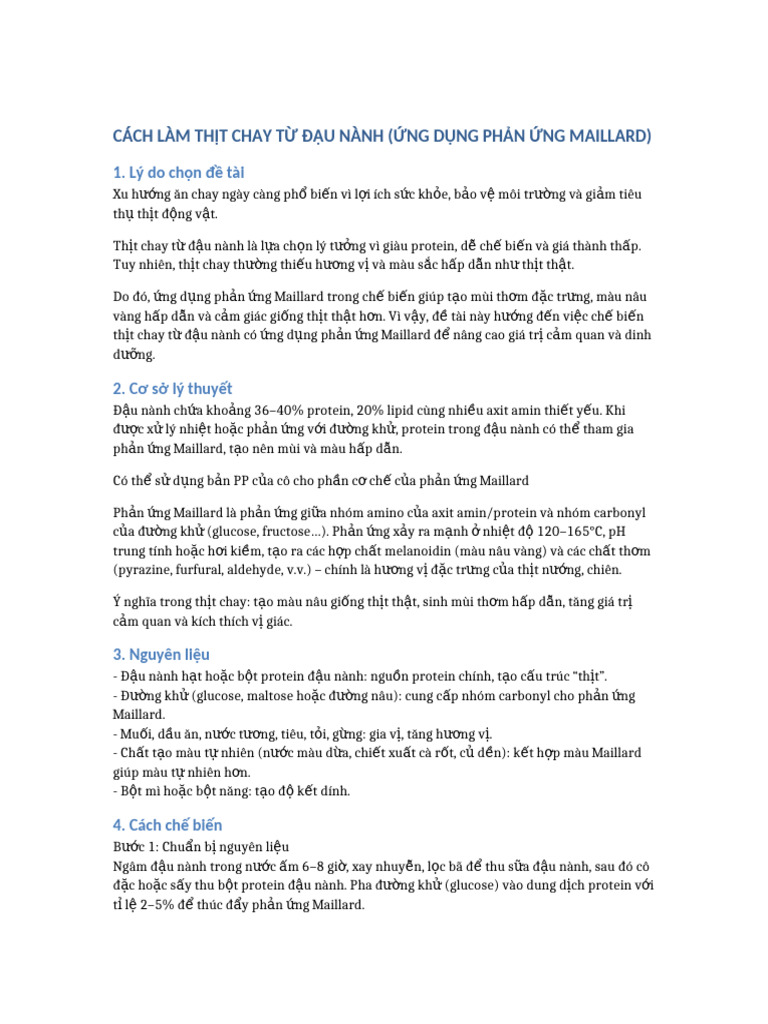 Cach Lam Thit Chay Tu Dau Nanh Ung Dung Phan Ung Maillard | PDF