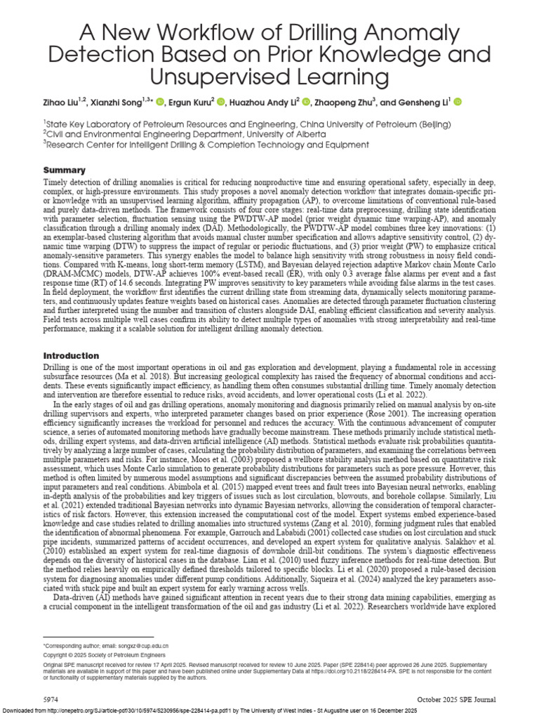 A New Workflow of Drilling Anomaly Detection Based on Prior Knowledge and Unsupervised Learning ...