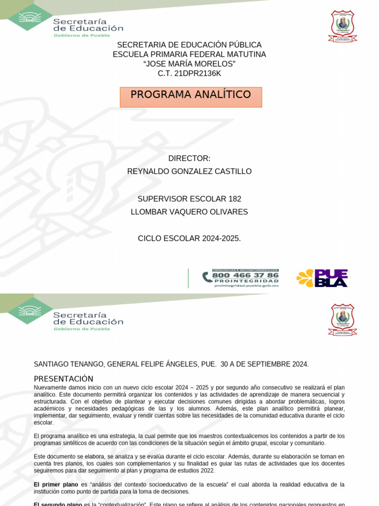 Programa Analitico Pda y Contenidos .... | PDF | Comprensión lectora ...
