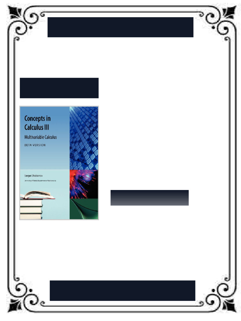 Concepts in Calculus III Multivariable Calculus Sergei Shabanov ebook ...