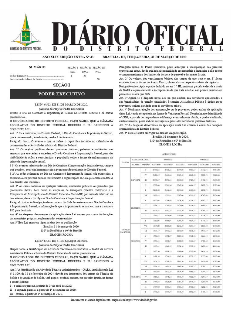 DODF 043 31-03-2020 EDICAO EXTRA GATA | PDF | Produto interno bruto ...
