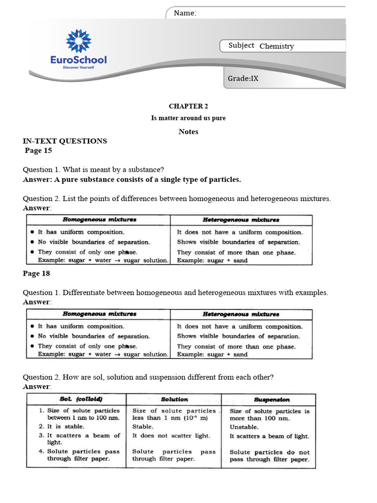 Understanding Pure Substances and Mixtures | PDF | Solubility | Mixture