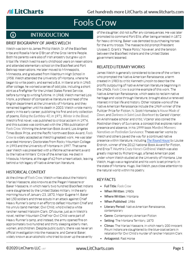 Fools Crow LitChart | PDF