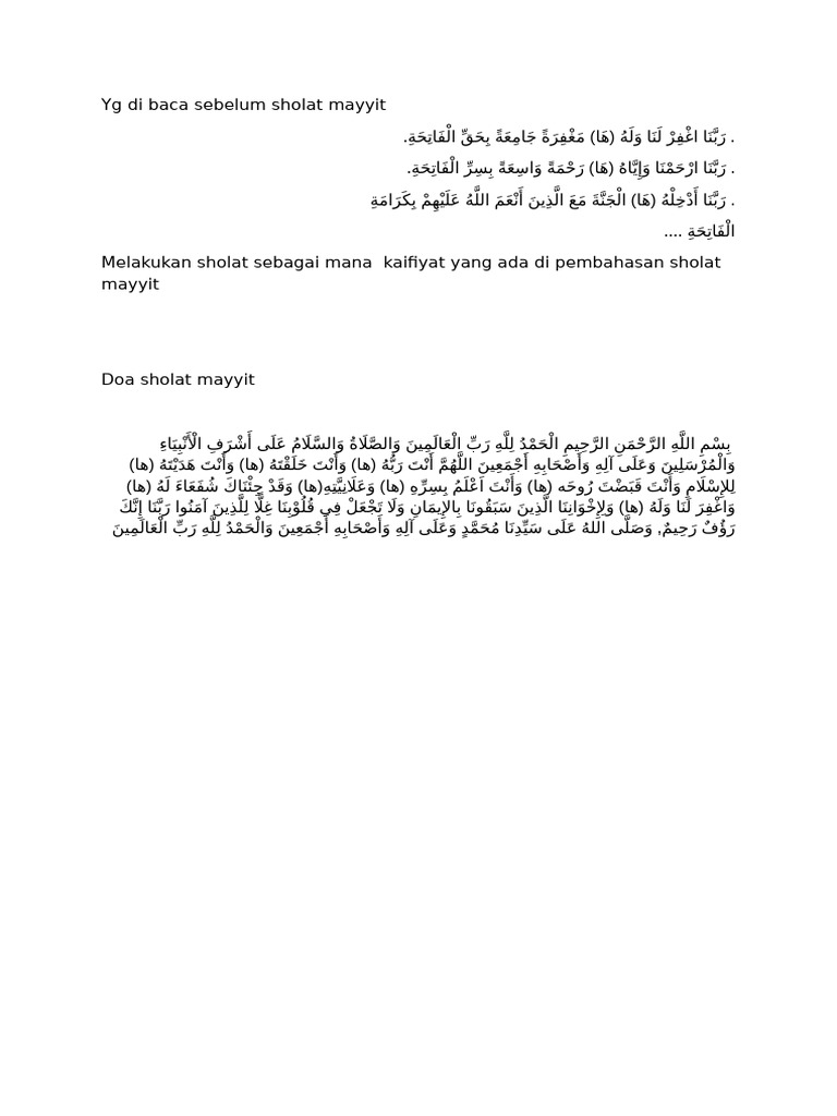 Imam Sholat Mayyit | PDF