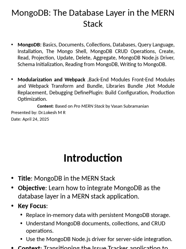Full Stack BIS601 Module 5 MERN | PDF | Mongo Db | Databases