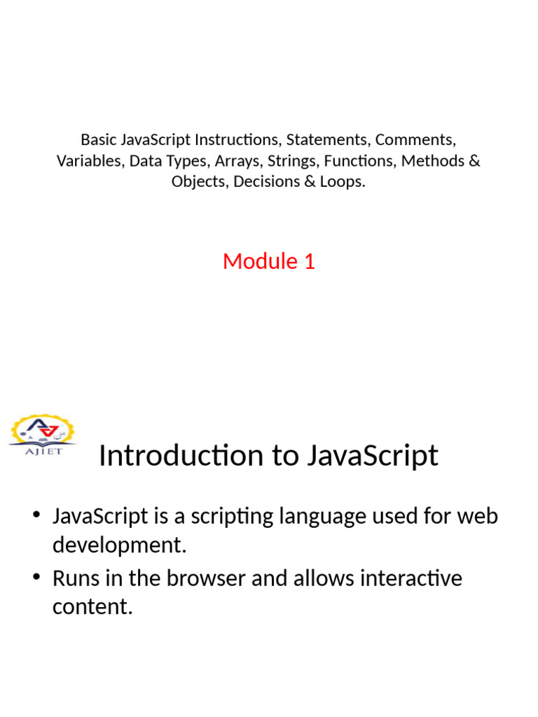 JavaScript Basics: Syntax, Variables, Functions | PDF | Java Script ...