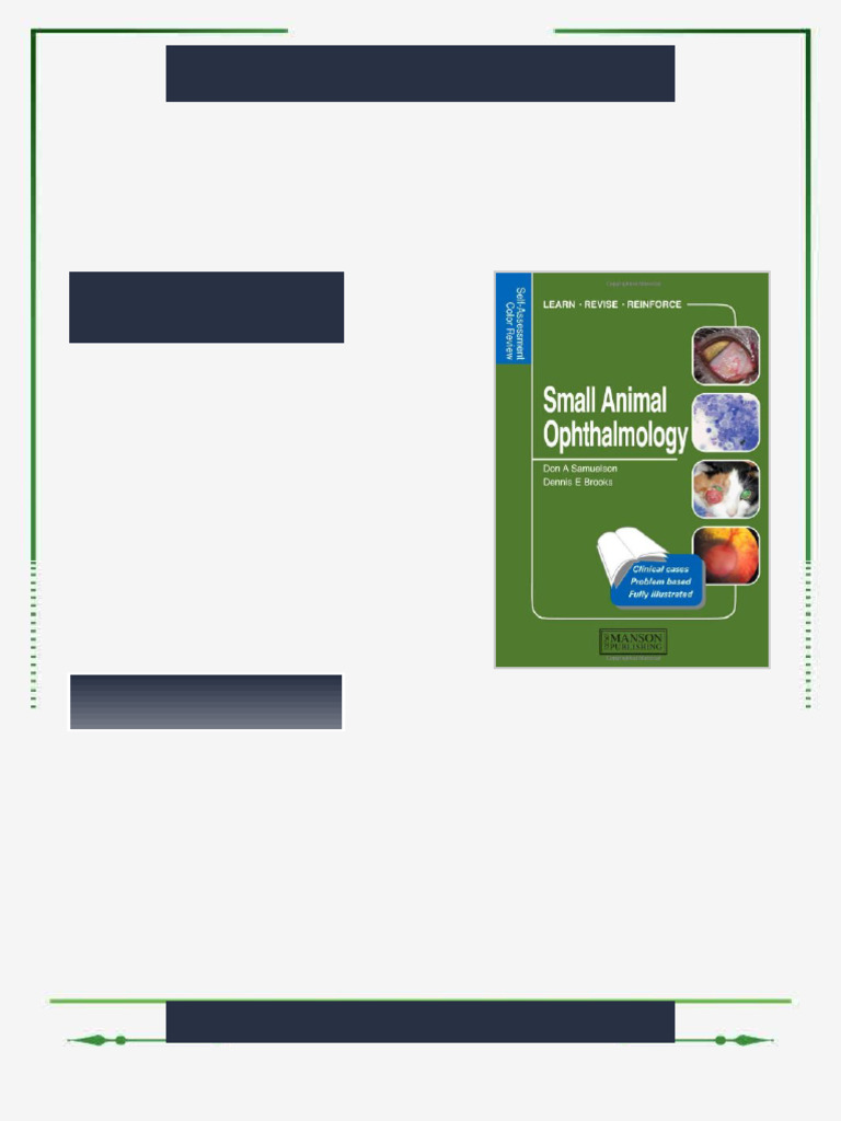 Small Animal Ophthalmology Self Assessment Colour Review 1st Edition ...