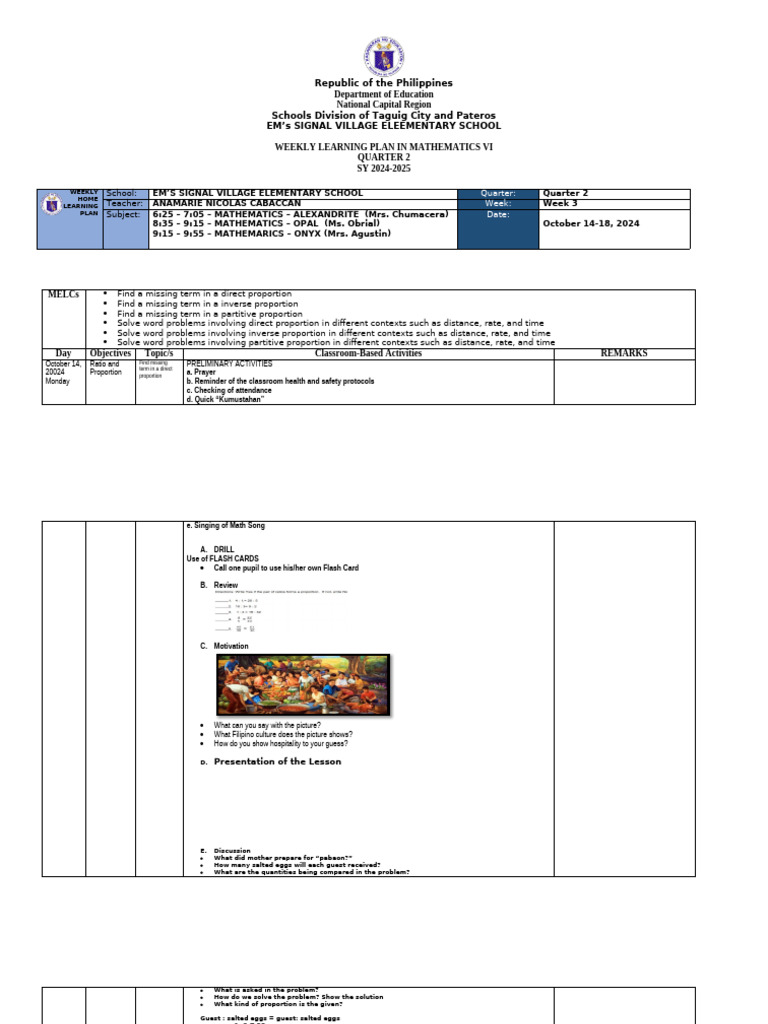 MATHEMATICS 6_QUARTER 2_WEEK 2_ANCABACCAN | PDF | Learning